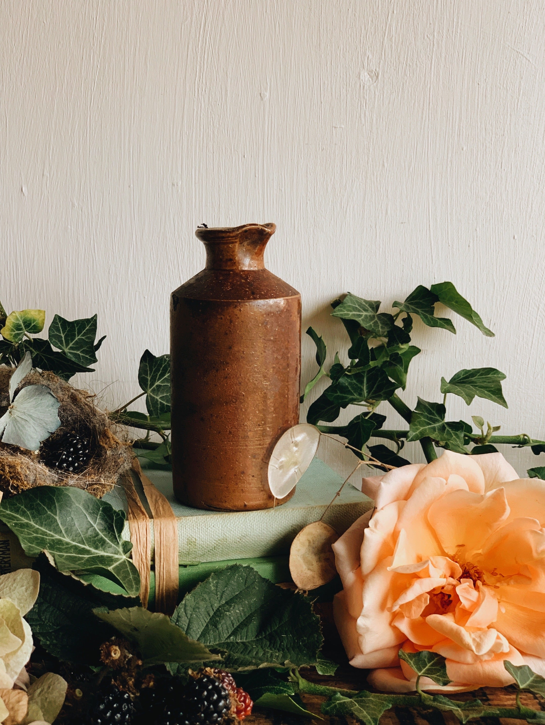 Antique Brown Stoneware Polish Pot – Stone & Sage