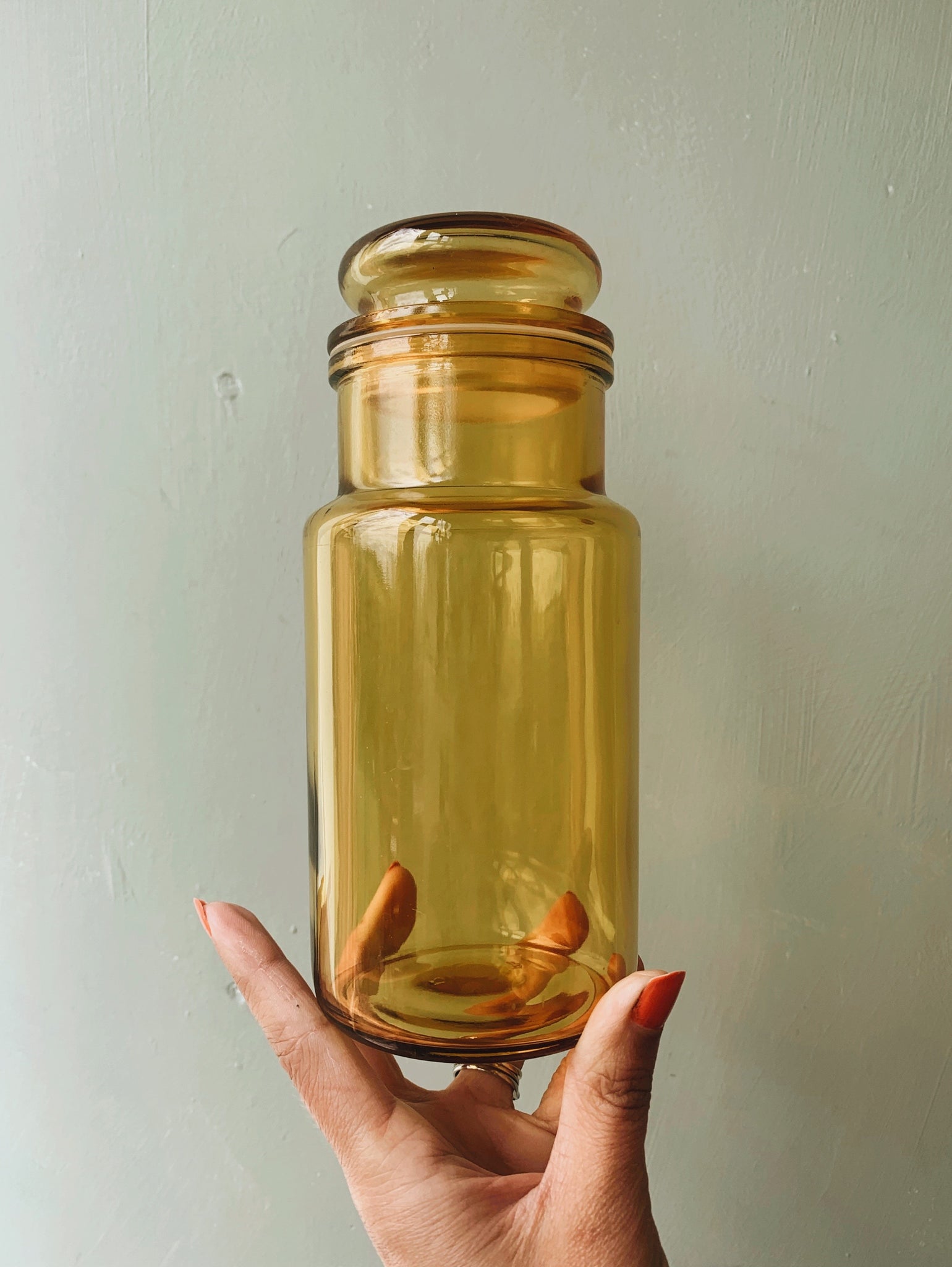 Large Retro Yellow Glass Jar – Stone & Sage